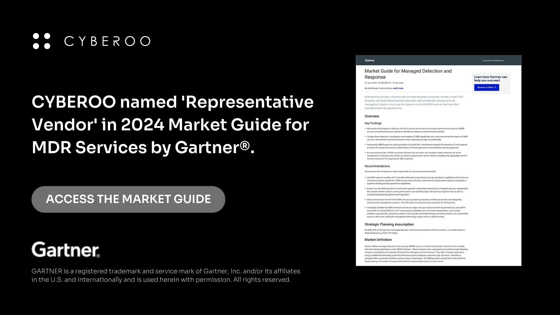 2024 Gartner® Market Guide for MDR Services